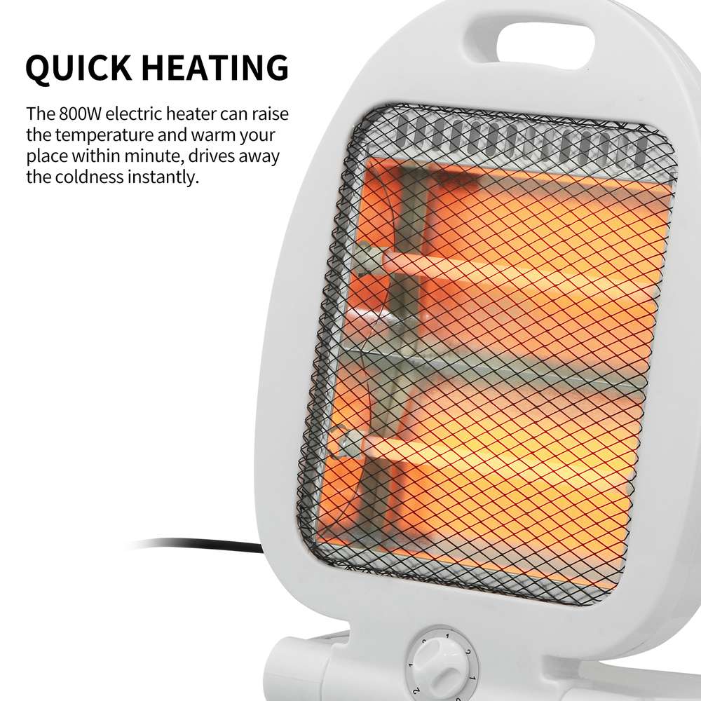 800W Instant Heating Portable Electric Quartz Heater With Auto Tip-Over ...